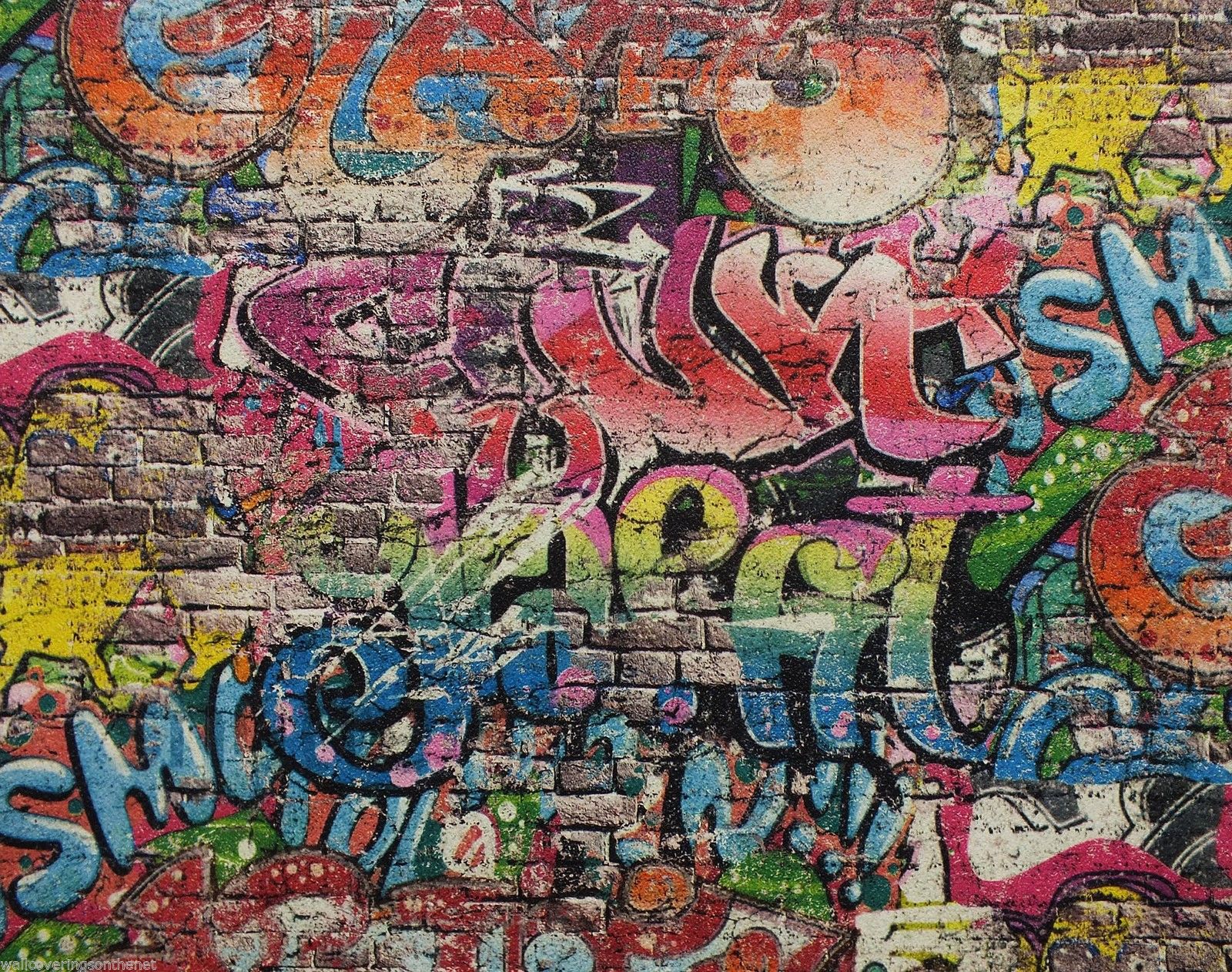 Erismann Urban Graffiti Brick Multicoloured Wallpaper 05530-10 - Intu ...