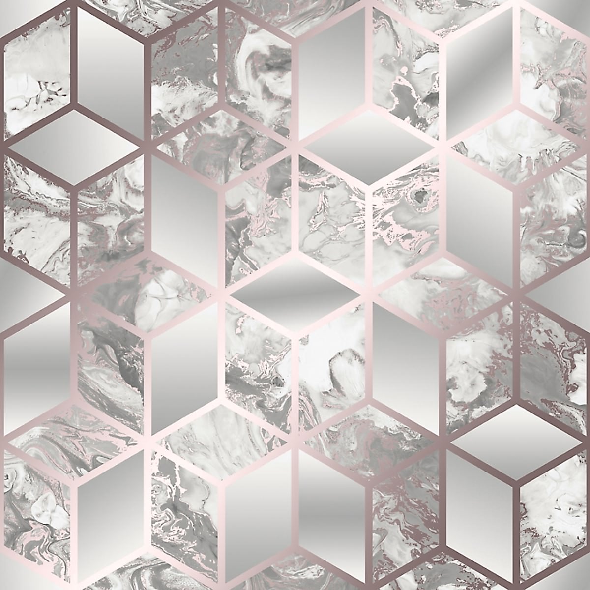 Muriva Elixir Cube Marble Rose Gold Wallpaper 166511 - Intu-DIY ...