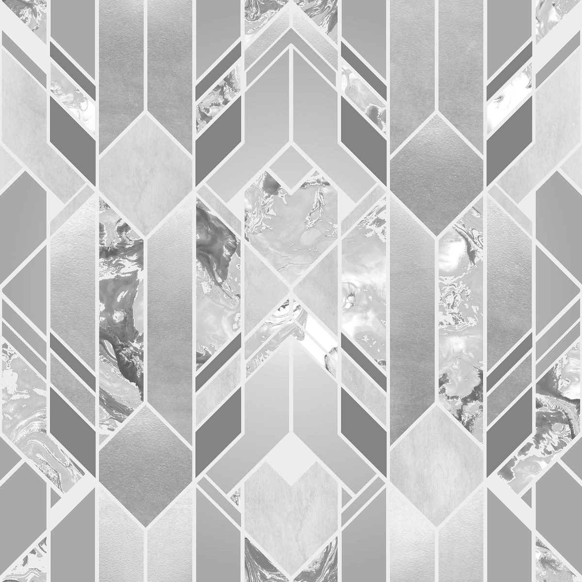 Muriva Elixir Geometric Marble Shapes Silver Wallpaper 167501 - Intu ...