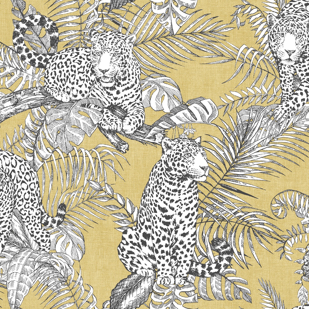Darcy James Mamboa Leopard Ochre Wallpaper 173522 - Intu-DIY ...