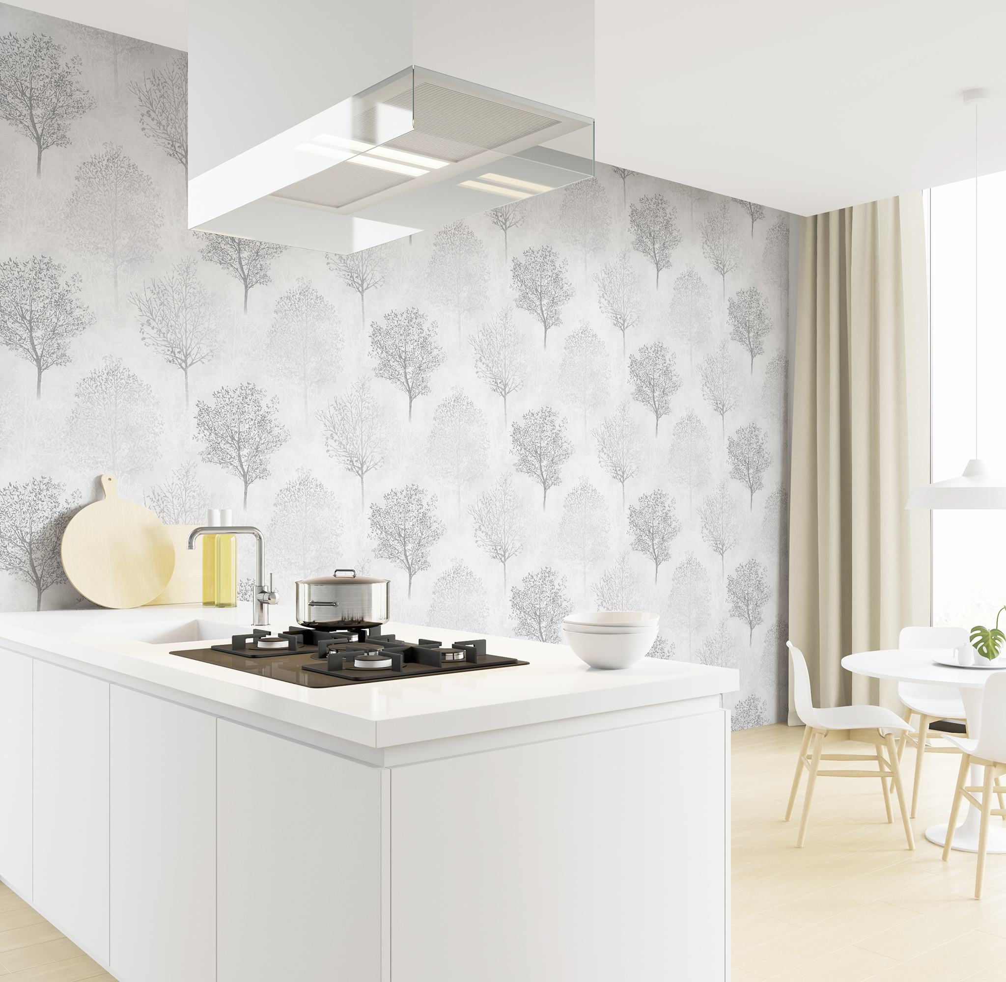 Arthouse Wonderland Tree Mono Wallpaper - Intu-DIY - Wallpaper & Paint