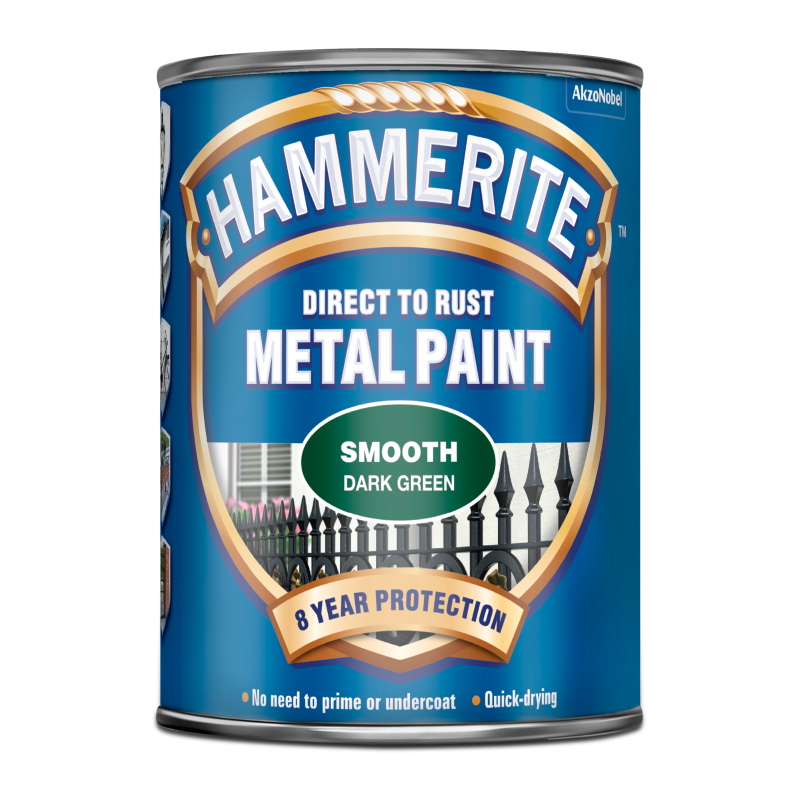 Hammerite Direct to Rust Smooth Metal Paint 750ml Dark Green - Intu-DIY ...