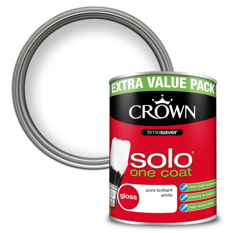 Crown 750ml Solo One Coat Satin Pure Brilliant White - Intu-DIY ...