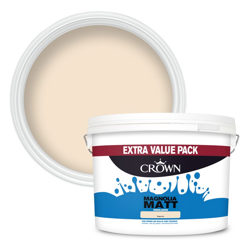Crown 7.5L Matt Emulsion Paint Magnolia - Intu-DIY - Wallpaper & Paint