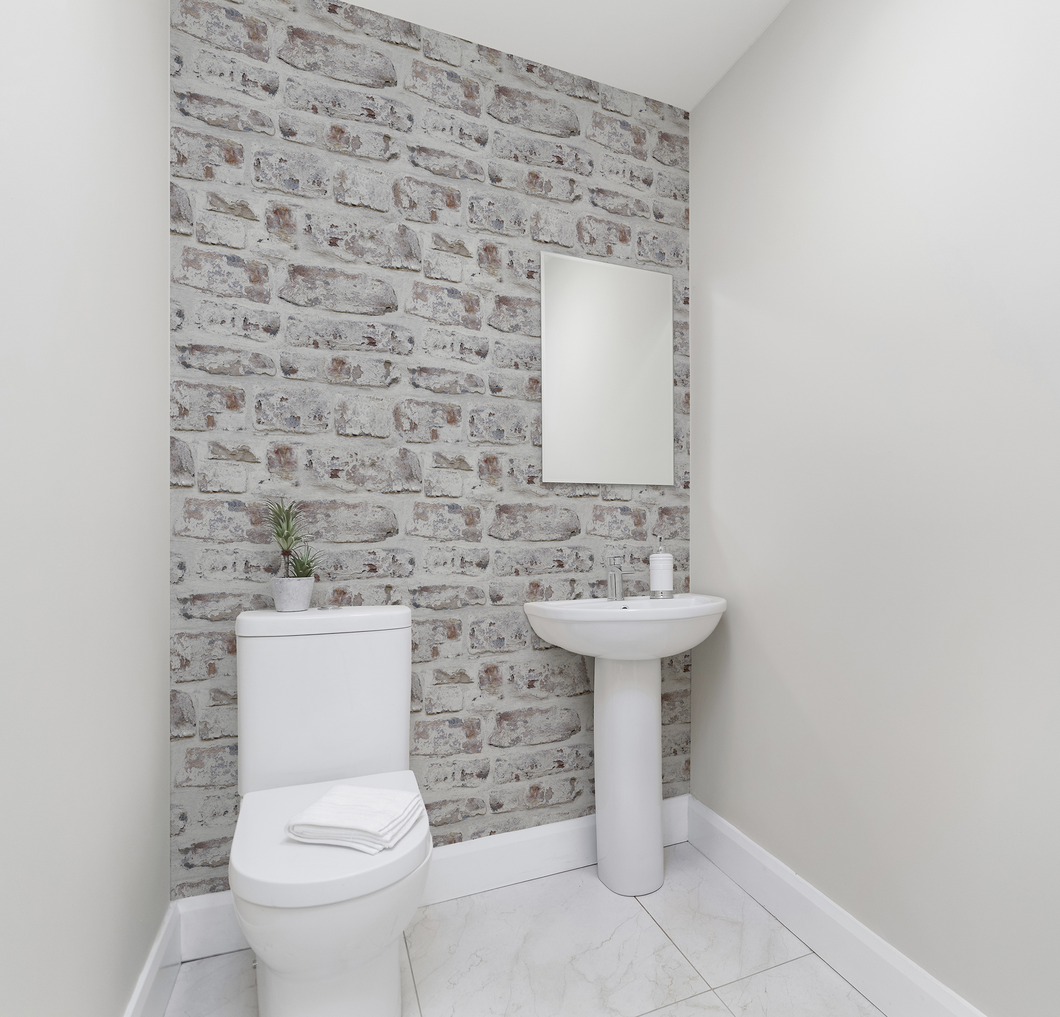 Arthouse White Washed Brick Wallpaper - Intu-DIY - Wallpaper & Paint