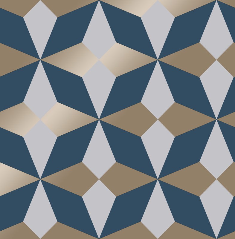 FIne Decor Nova Geometric Navy & Gold Wallpaper FD42548 - Intu-DIY ...