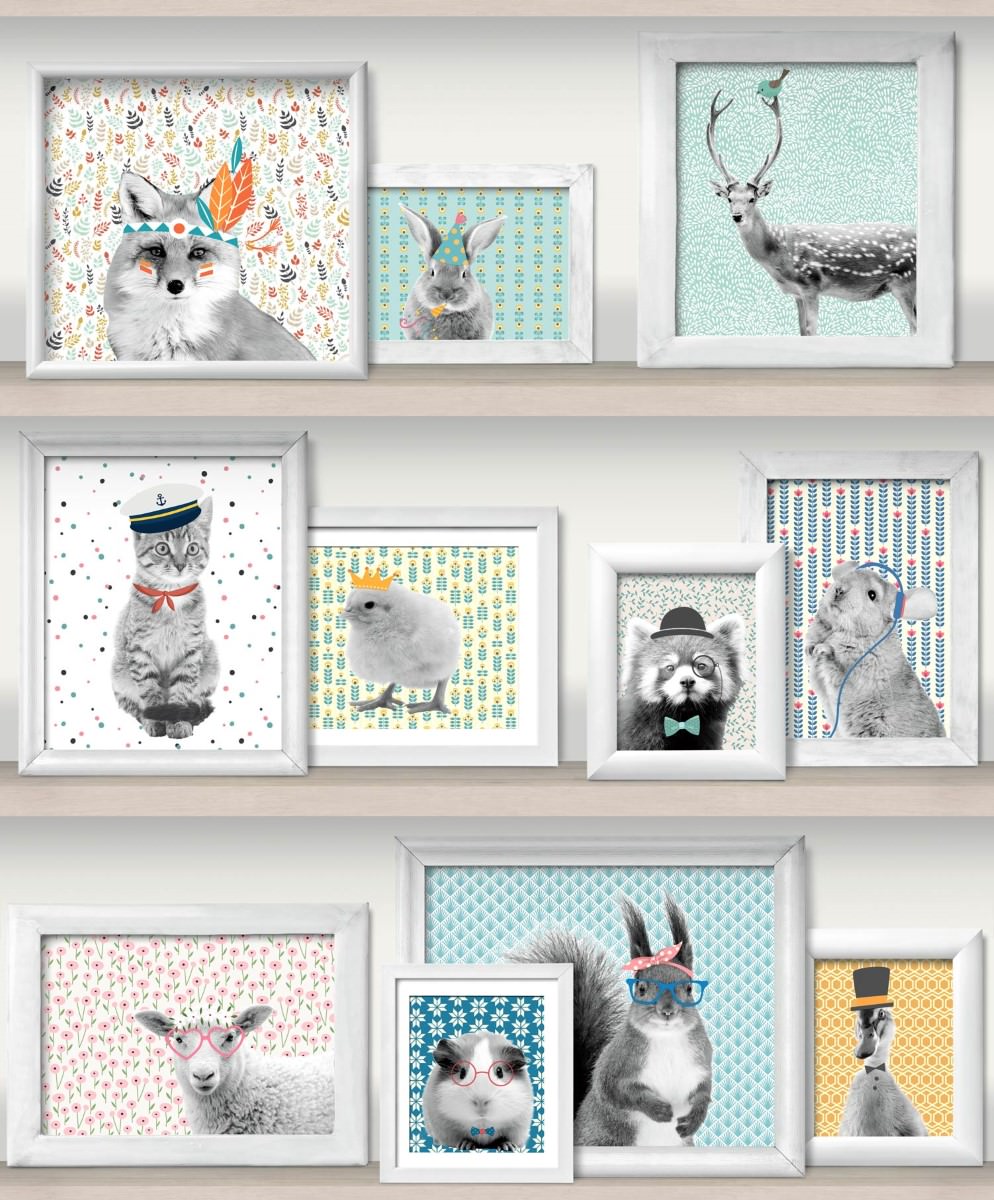 Muriva Wild Frames Multicoloured Wallpaper L32501 - Intu-DIY ...