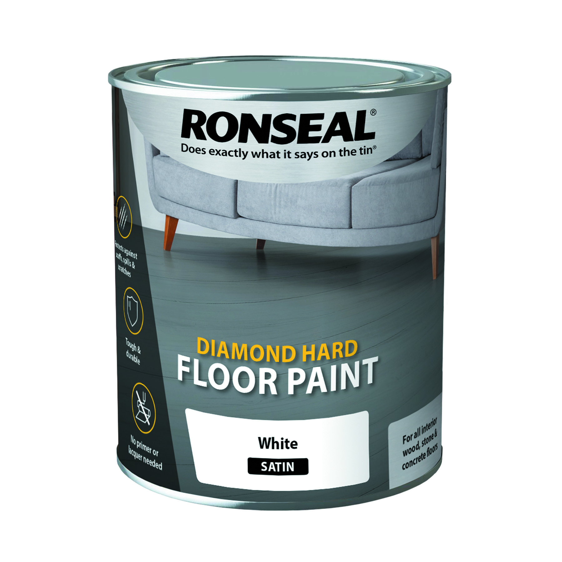 Ronseal Diamond Hard Floor Paint Satin 750ml White - Intu-DIY ...
