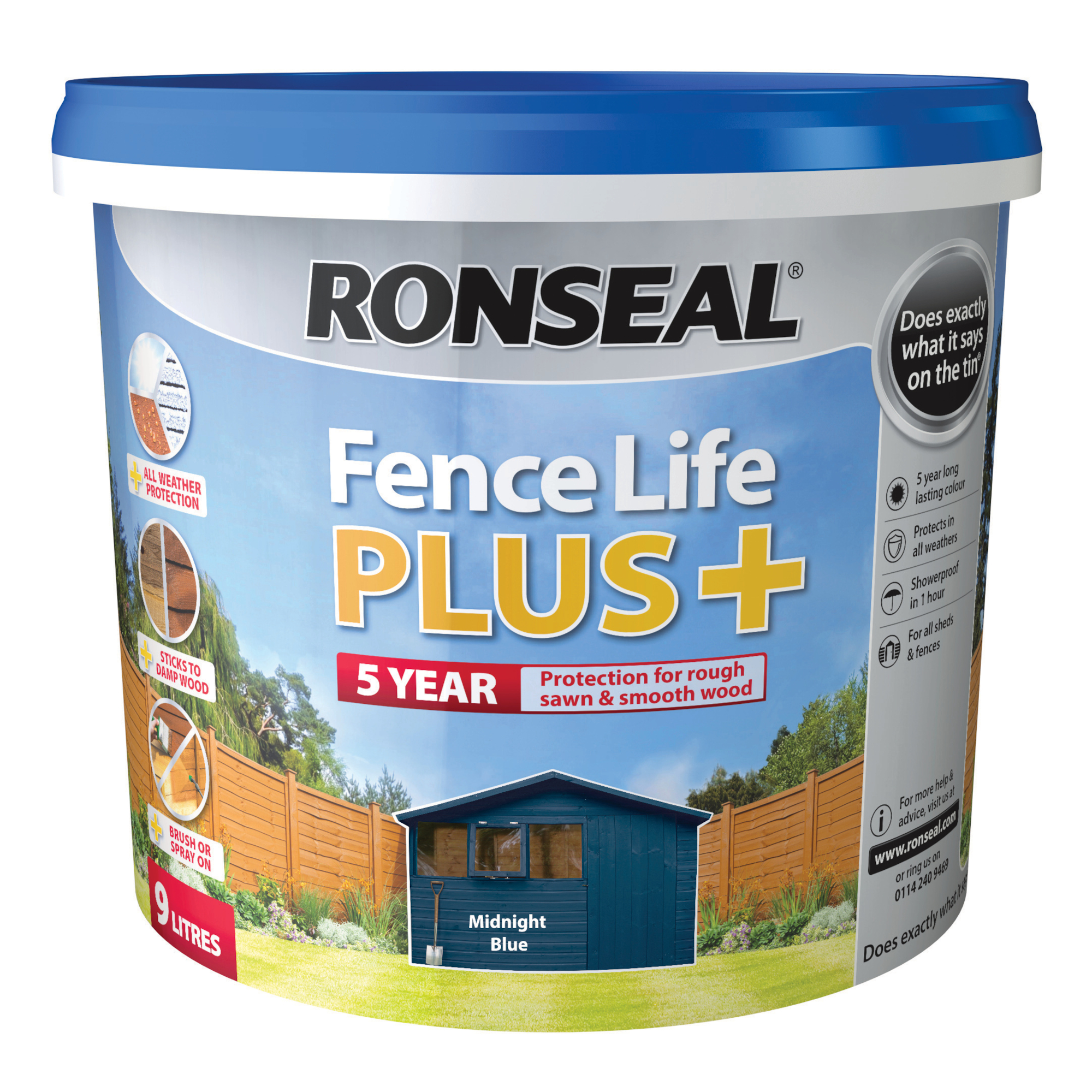 Ronseal Fence Life Plus Garden UV Potection Shed & Fence Paint 9L ...