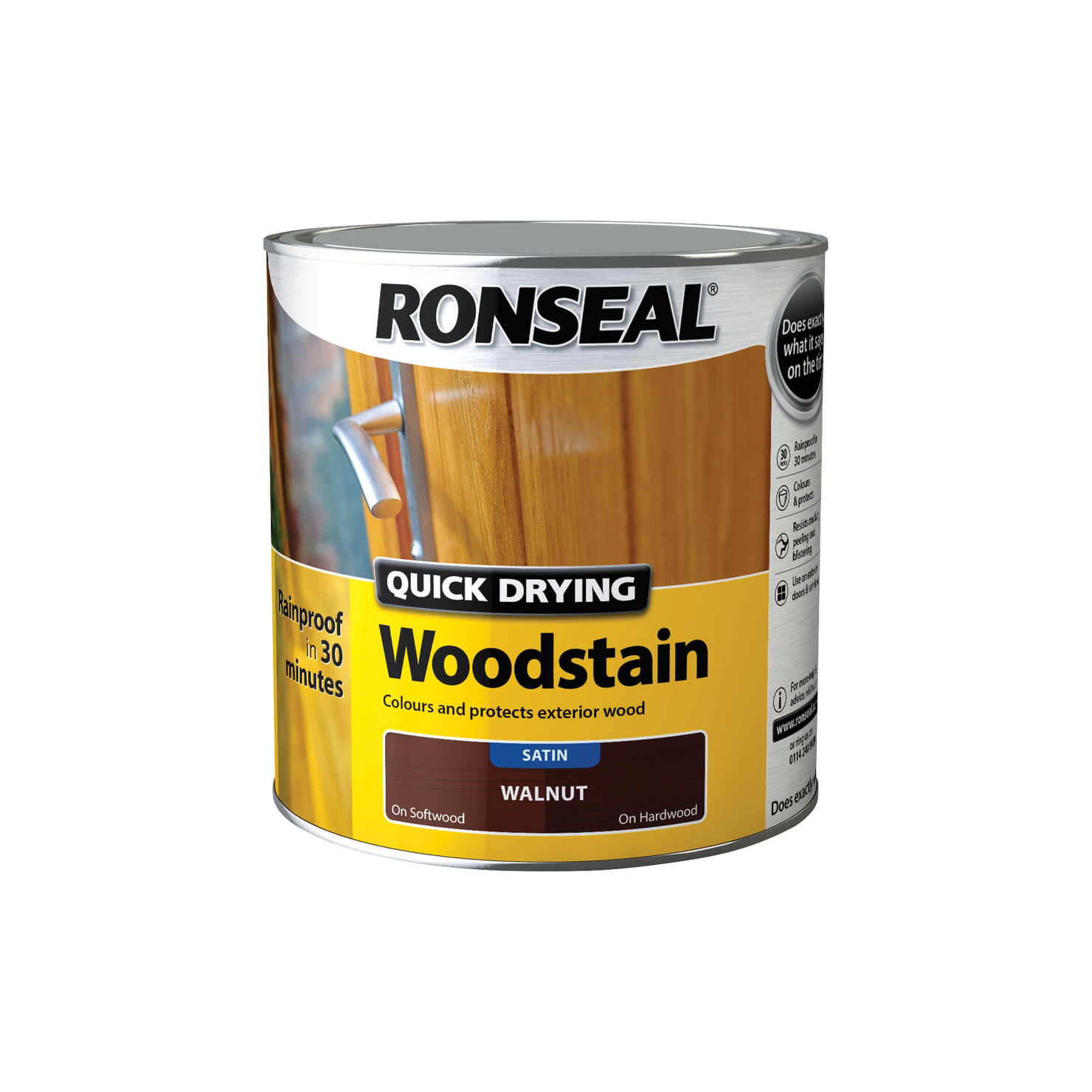 Ronseal Quick Dry Woodstain Satin 2.5L Walnut - Intu-DIY - Wallpaper ...