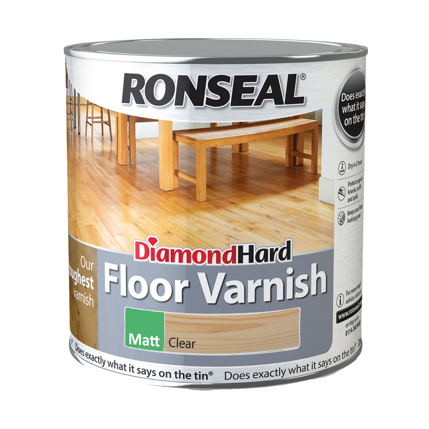 Ronseal Diamond Hard Floor Varnish Clear Matt 2.5L - Intu-DIY ...