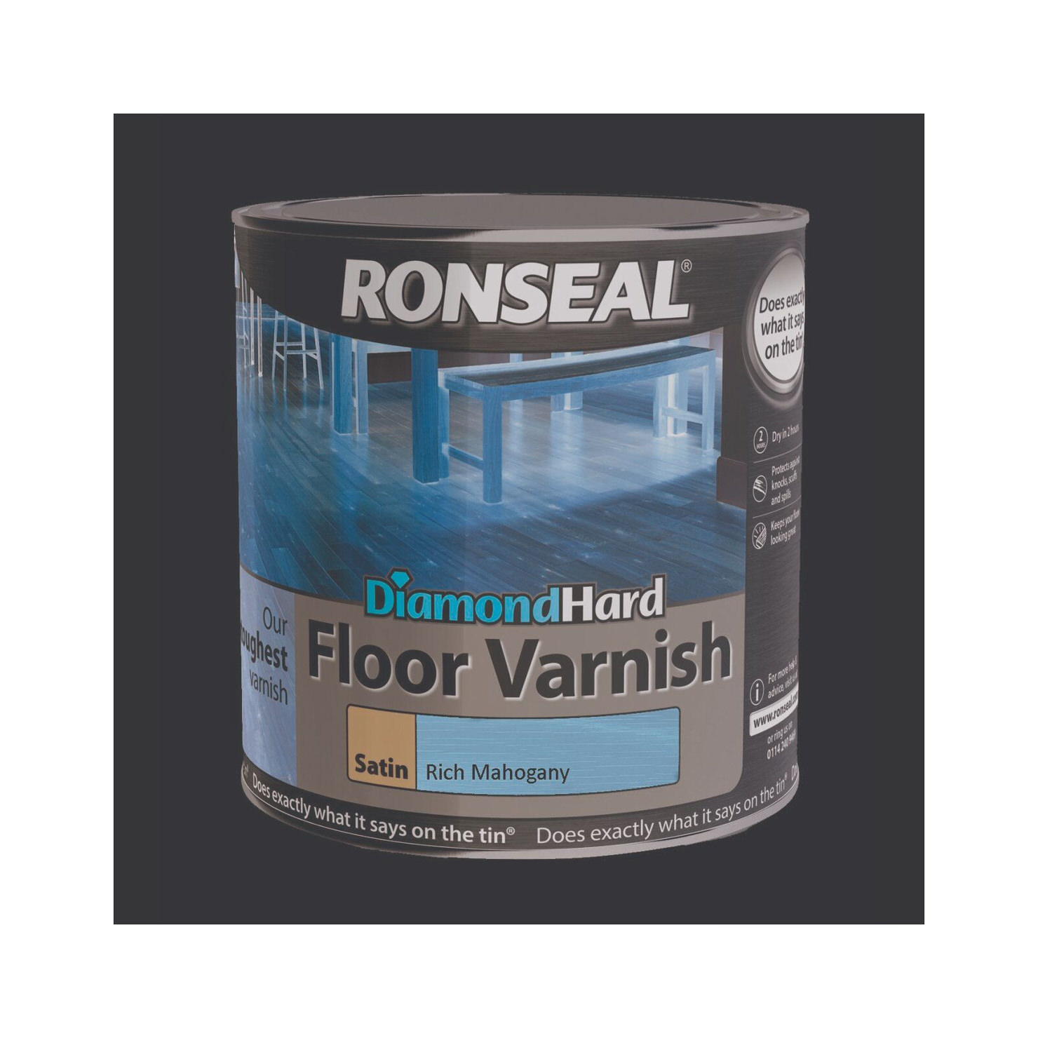 Ronseal Diamond Hard Floor Varnish Rich Mahogany 2.5L - Intu-DIY ...
