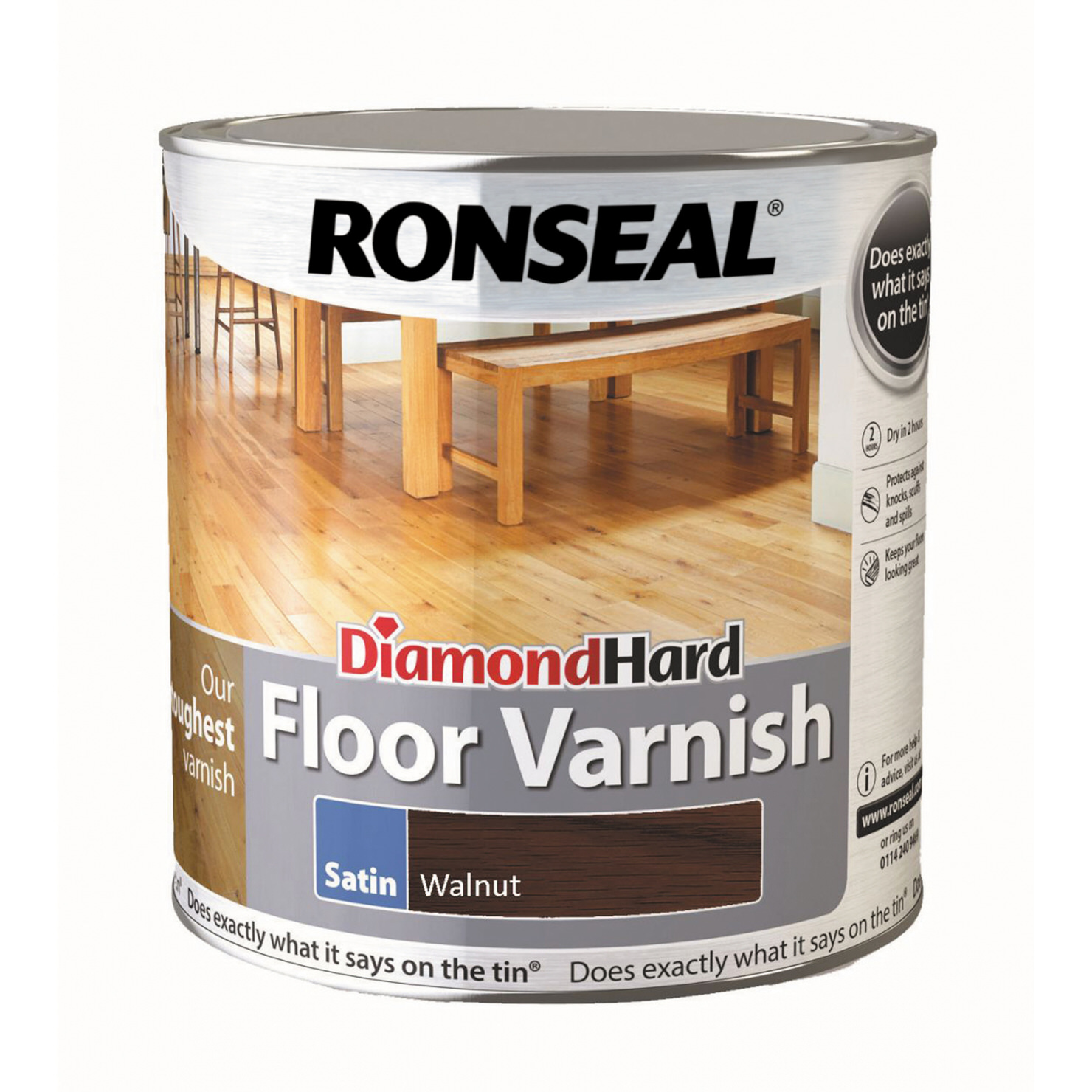 Ronseal Diamond Hard Floor Varnish Walnut Satin 2.5L - Intu-DIY ...