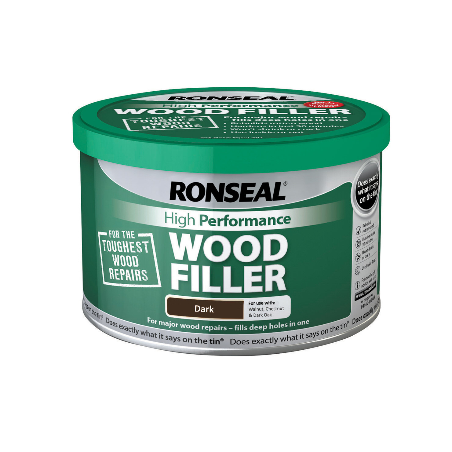 Ronseal 275g High Performance Wood Filler Dark - Intu-DIY - Wallpaper ...