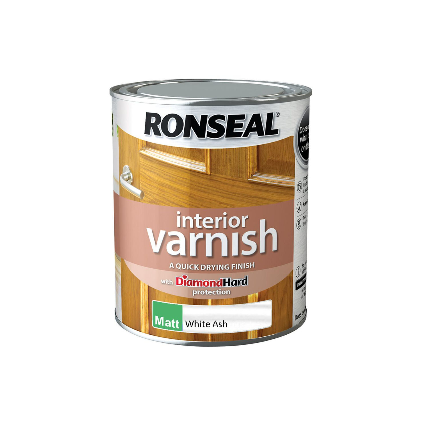 Ronseal Quick Dry Matt Interior Varnish 750ml White Ash - Intu-DIY ...