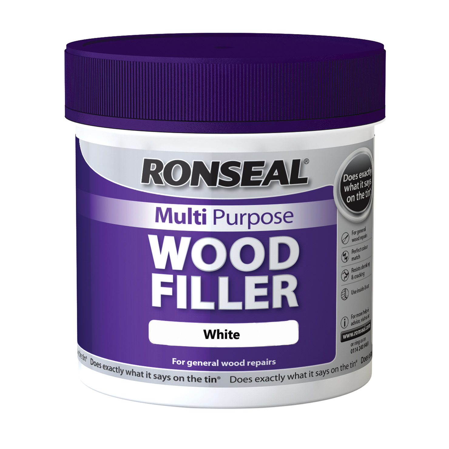 Ronseal 465g Multi Purpose Wood Filler Tub White - Intu-DIY - Wallpaper ...