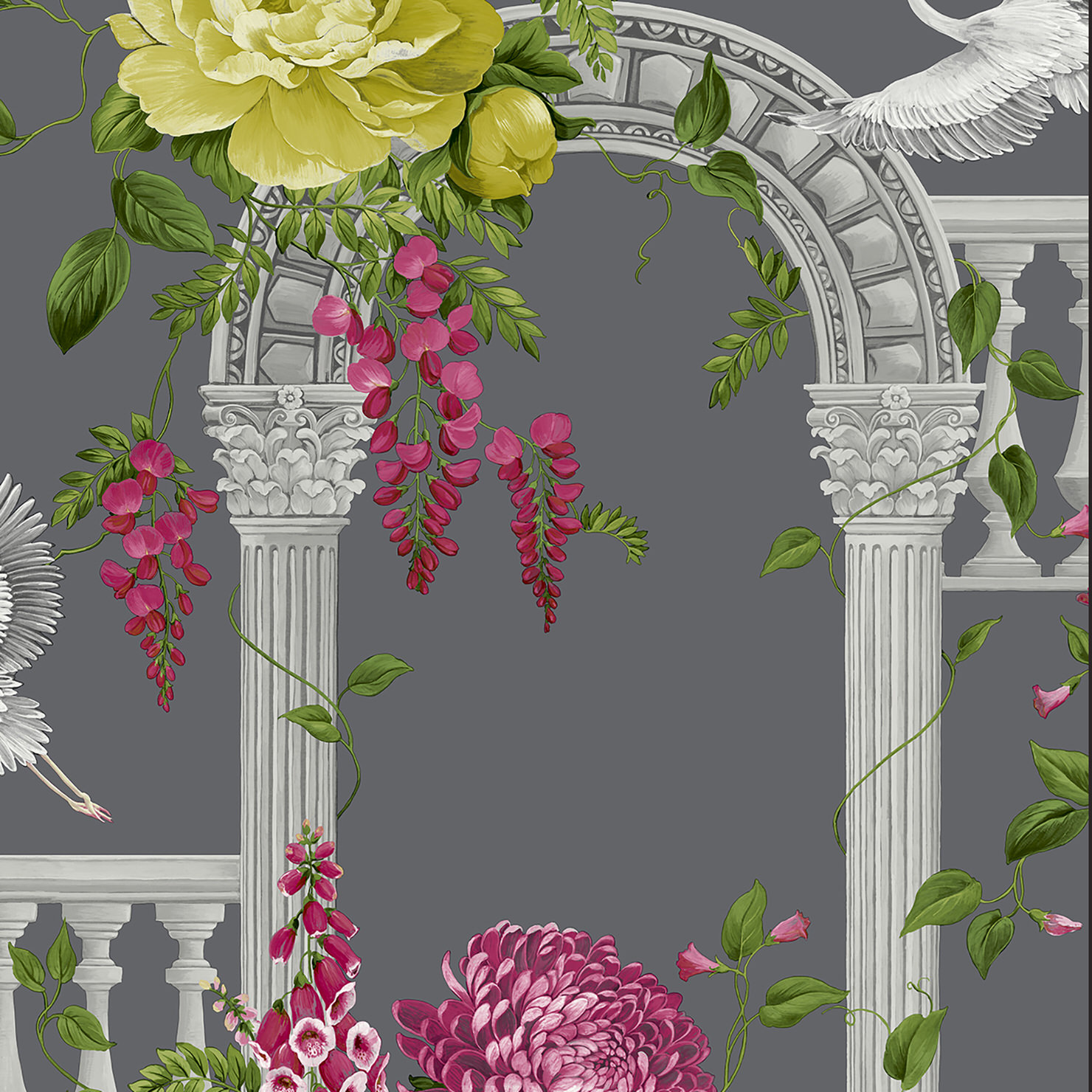 Belgravia Corinthia Archway Floral Wallpaper Grey 240 - Intu-DIY ...