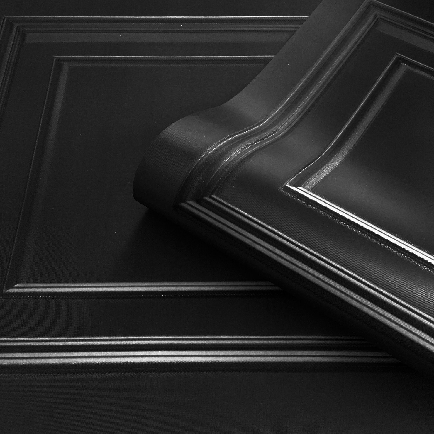 Belgravia Amara Panel Heavyweight Textured Vinyl Wallpaper Black 7378 ...