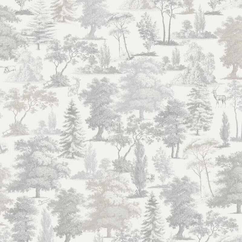 Muriva Oakley Taupe and Grey Tree Effect Luxury Wallpaper 201501 - Intu ...
