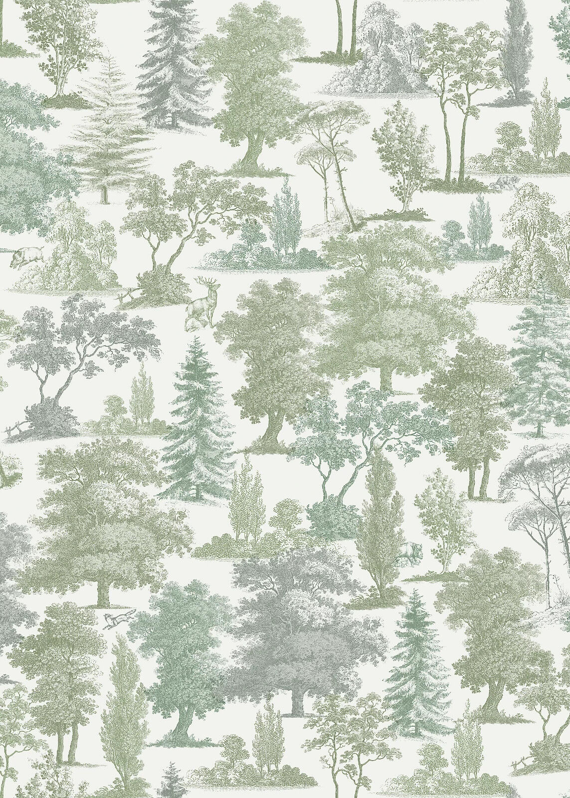 Muriva Oakley Green and White Tree Effect Luxury Wallpaper 201502 ...