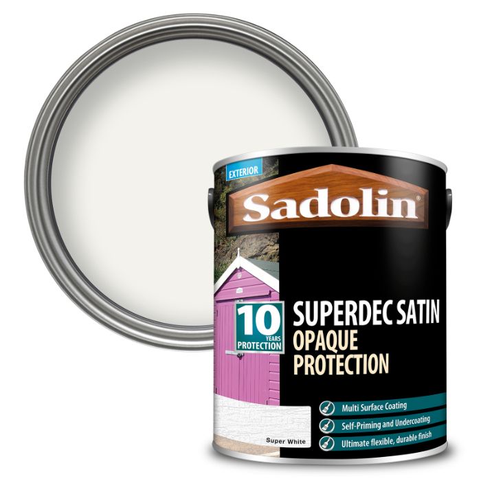 Sadolin Superdec Opaque Satin Wood Protection 1L White - Intu-DIY ...