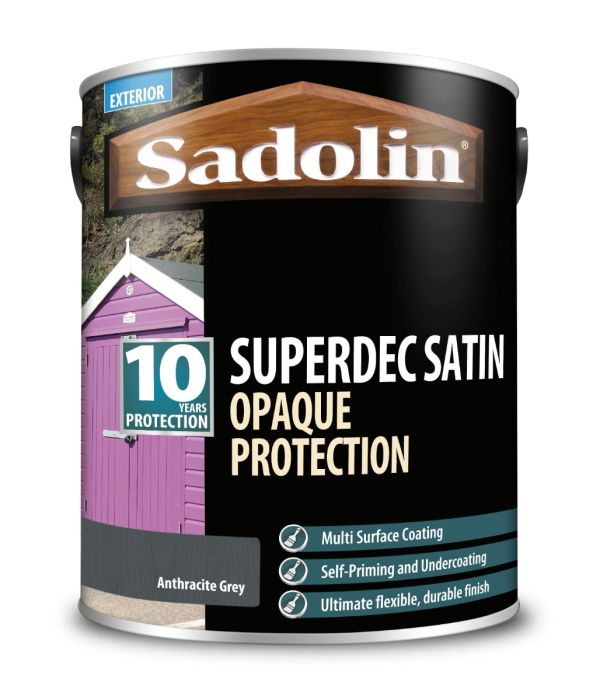 Sadolin Superdec Opaque Satin Wood Protection 1L Anthracite Grey - Intu ...